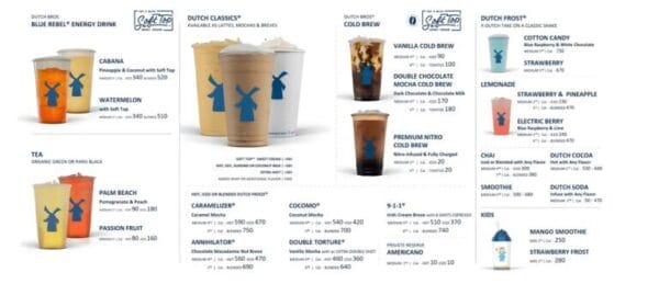 Dutch Bros Menu coffee Prices Updated%currentmonth